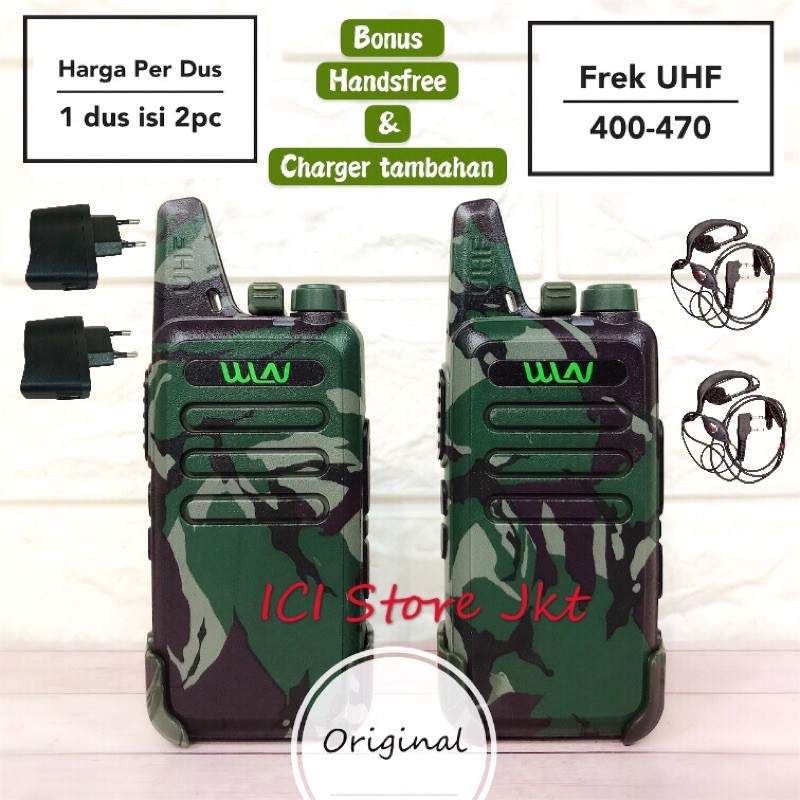 Jual Radio Ht wlan loreng hijau army / ht wln loreng hijau army isi 2pc ...
