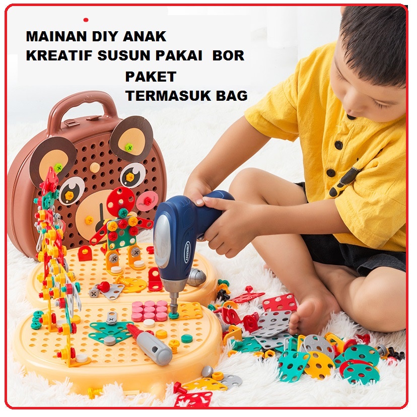 Jual DIY MAINAN ANAK KREATIF 3D DIY PUZZLE BRICK BAUT PUZZLE ADA BAG ...