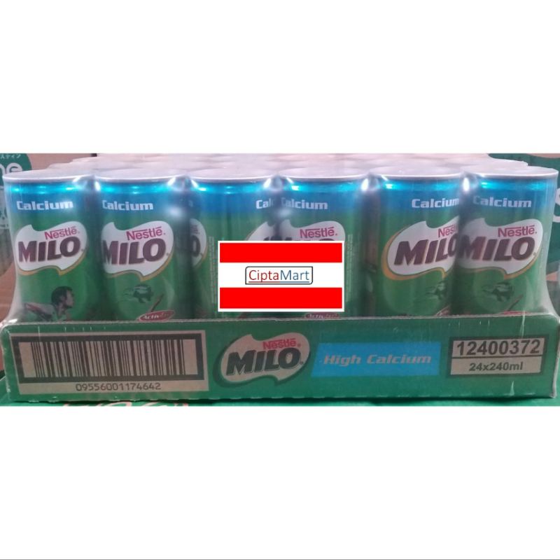 Jual Nestle Milo Kaleng High Calcium 24 x 240 ml ( 1 dus ) | Shopee ...
