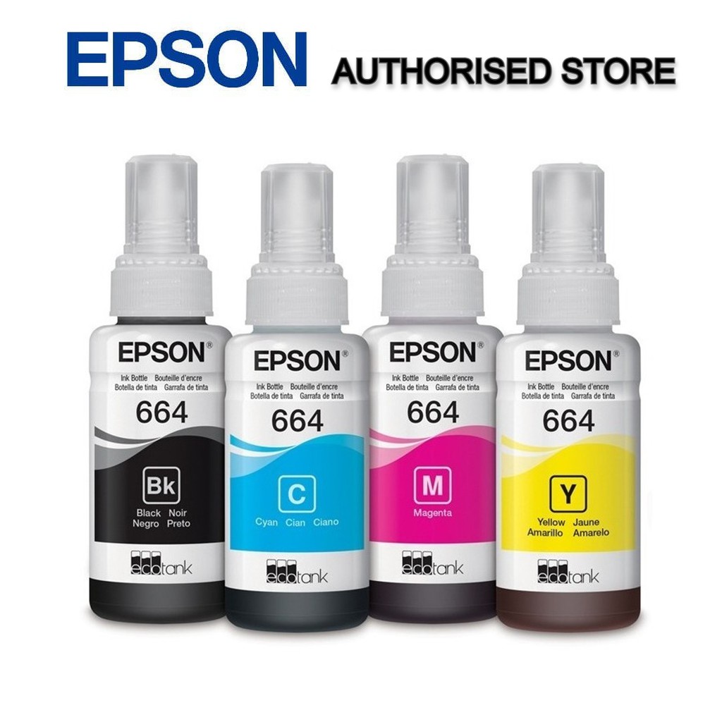 Jual Tinta printer Epson Tipe 664 70ml Original Cyan Magenta Yellow Black | Shopee Indonesia