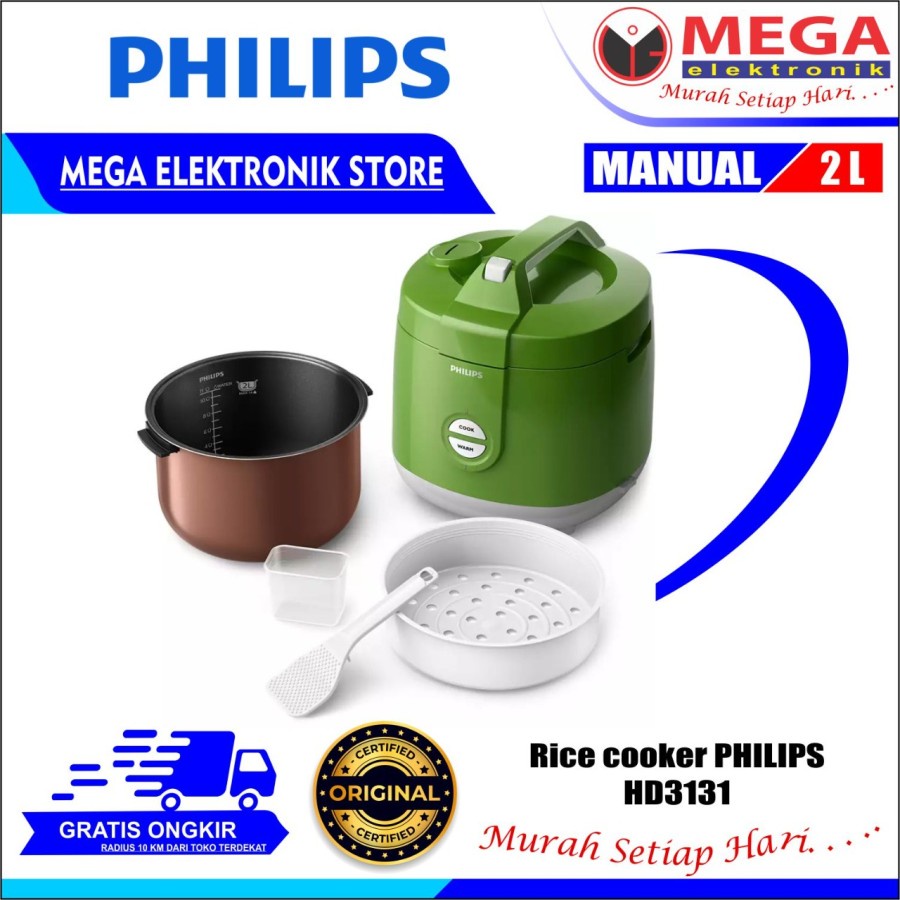 Jual RICE COOKER PHILIPS HD-3131 HARGA PROMO DAN BERGARANSI RESMI ...