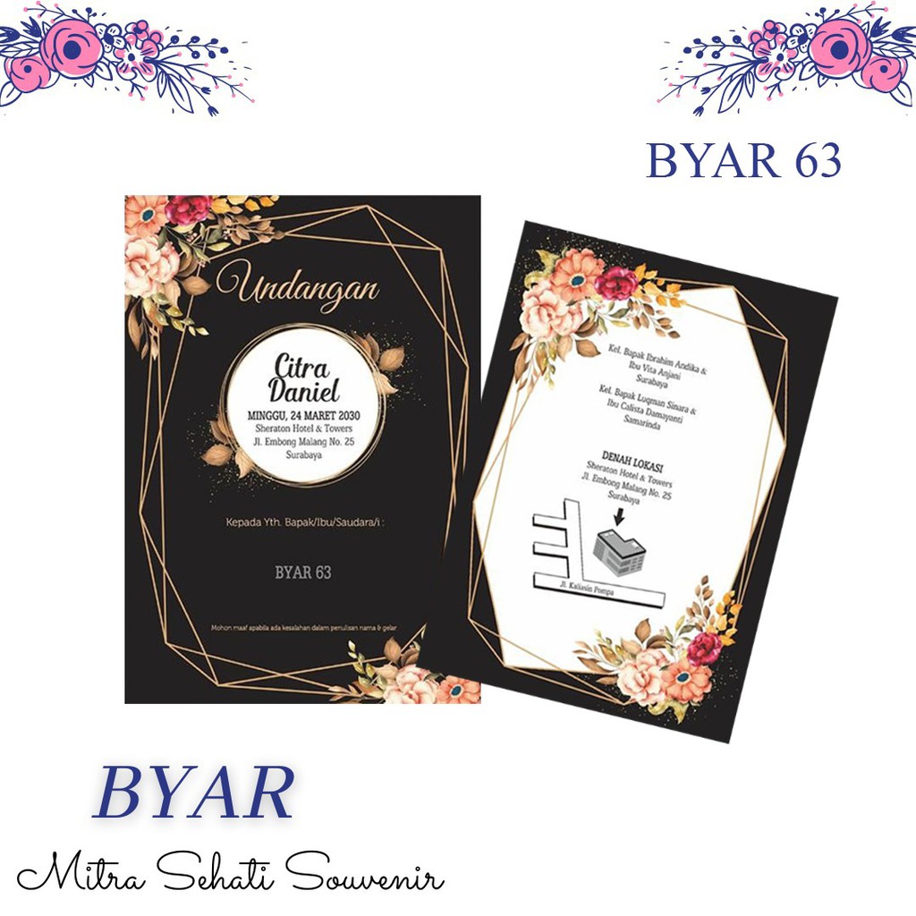Jual Blangko undangan atau kertas undangan pernikahan merek BYAR 63 ...