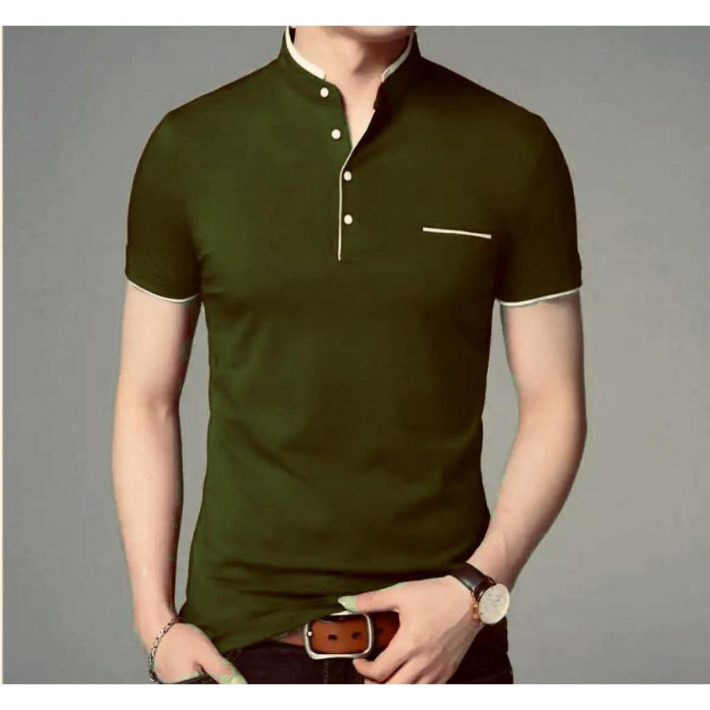 Jual Kaos Polo Shanghai Warna Hijau Army / Kaos Polo / Kaos Shanghai ...