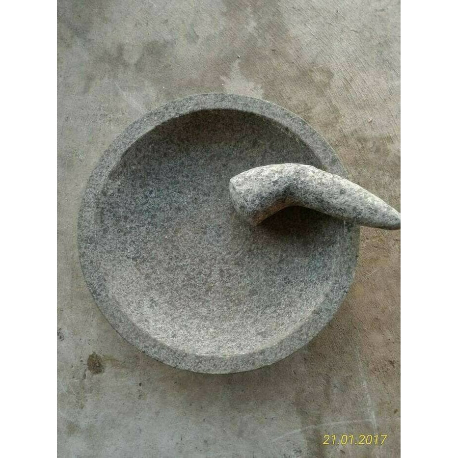 Jual ( 20cm ) Ulekan / Mutu dan Coet / Cowet / Cobek Batu D20 | Shopee ...