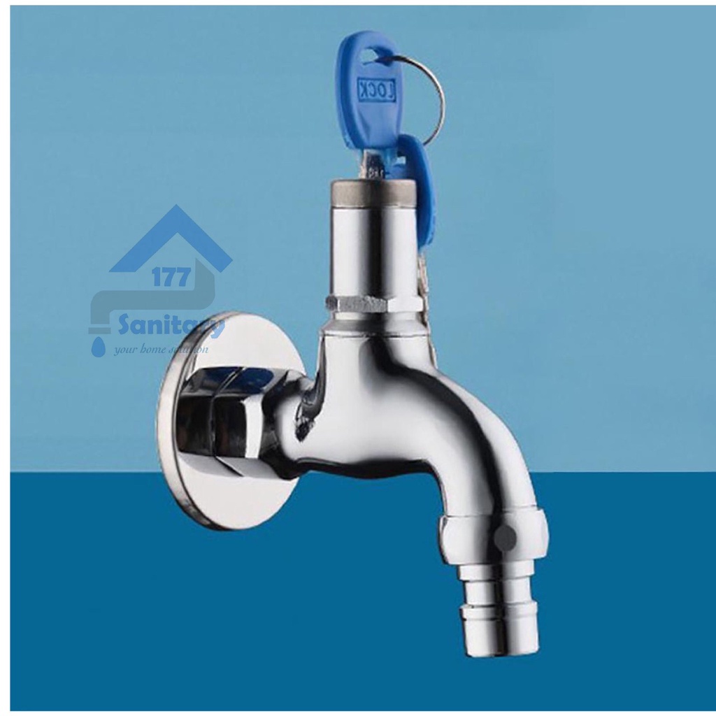 Jual Kran taman kunci Lock 2-keran air tembok mesin cuci dengan 2 anak ...