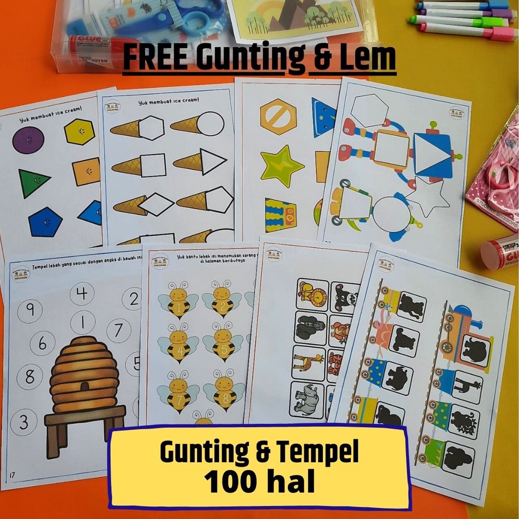 Jual Aktivitas Menggunting dan Menempel / Worksheet Gunting Tempel ...