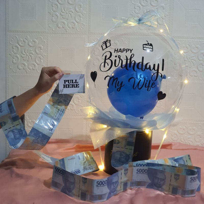 Jual Balon PVC | Pull Out Money Box Uang Tarik | Box Anniversary | Hadiah Ulang Tahun | Kado ...