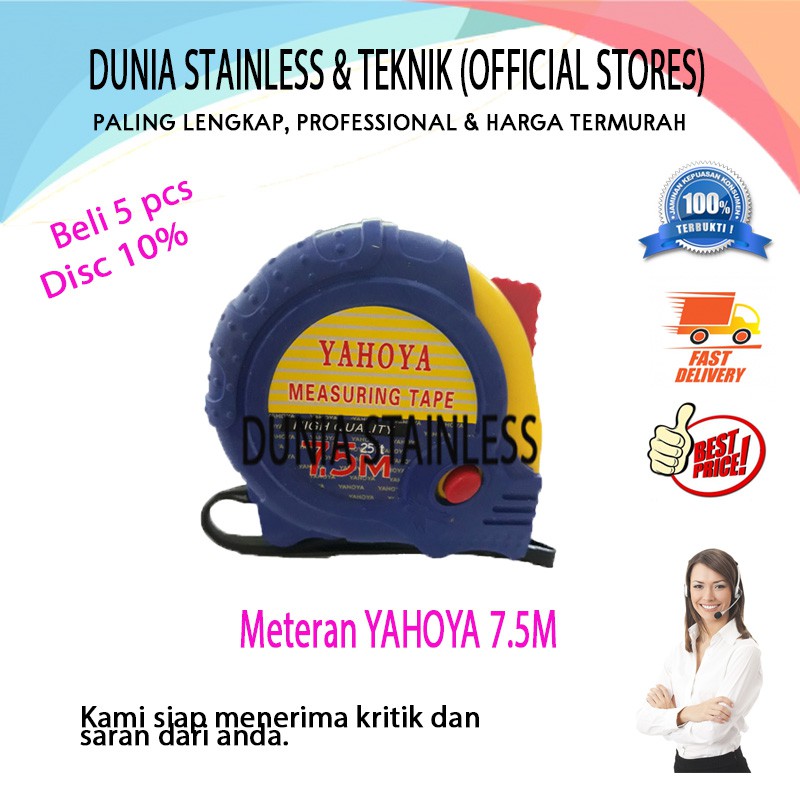 Jual Meteran 7,5M bengkel besi stainless steel alat alat teknik ...