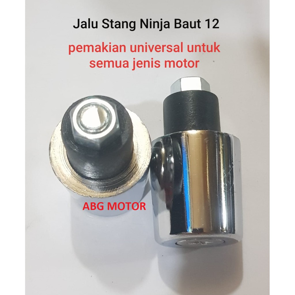 Jual JALU STANG CHROME BESI MODEL NINJA BAUT 12 UNIVERSAL KUALITAS ...