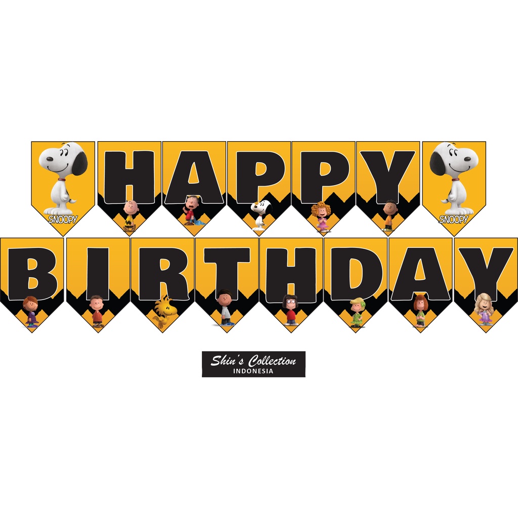 Jual Banner bunting flag garland happy birthday ulangtahun Snoopy and ...
