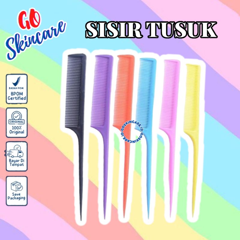 Jual Sisir Plastik Polos Warna Warni model Tusuk / sisir salon | Shopee ...