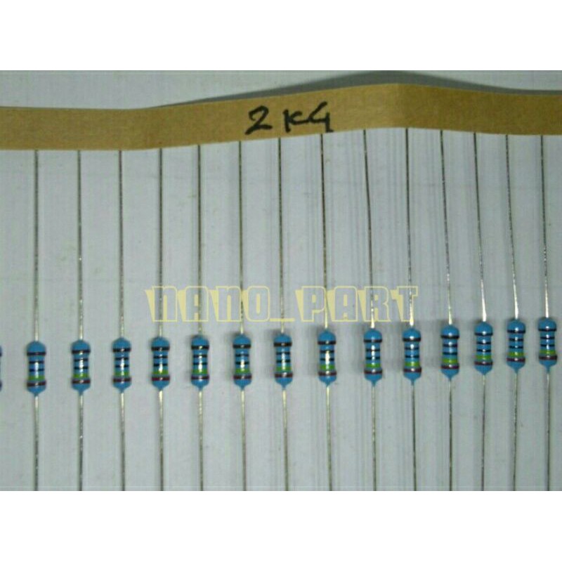 Jual 10pcs resistor 1/4 watt 2k2 2k4 2k7 3k 3k3 3k6 3k9 4k3 4k7 metal ...