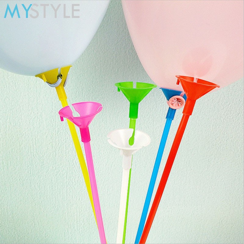 Jual Stik Balon Warna Putih warna warni / Tangkai Balon putih / Gagang ...