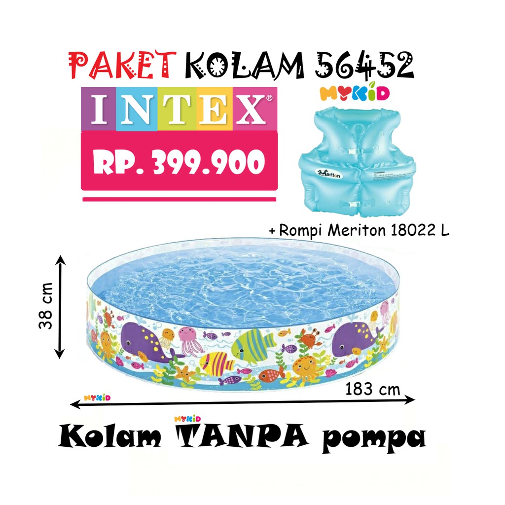 Jual Kolam Renang Anak INTEX 56452 kolam tanpa pompa 183 x 38 cm ...