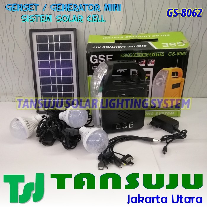 Jual Mini Genset Generator Solar Cell Lighting System GSE GS-8062 ...