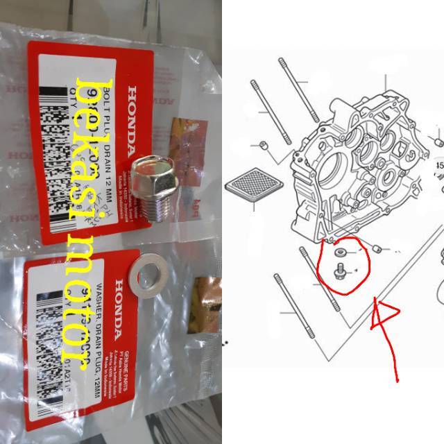 Jual Ring dan baut tap oli honda CBR 150 verza CB 150 new megapro CRF ...