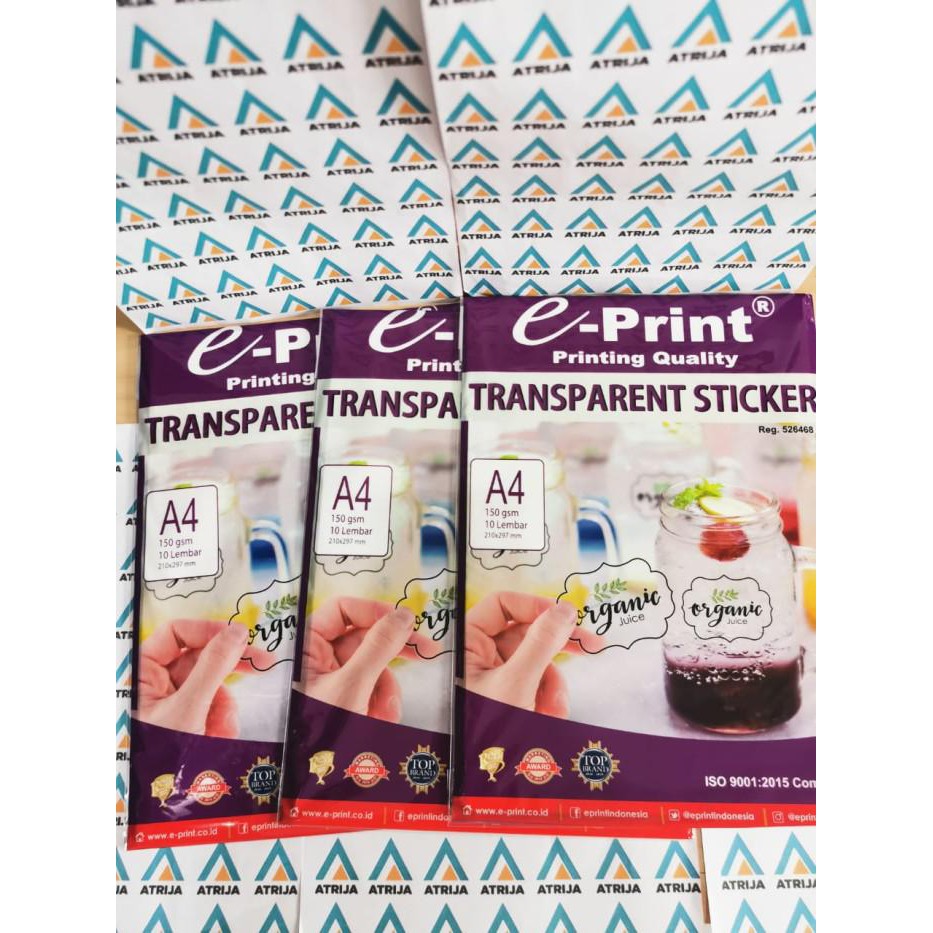 Jual Kertas / Kertas Sticker A4 Transparent Sticker Paper E-Print ...