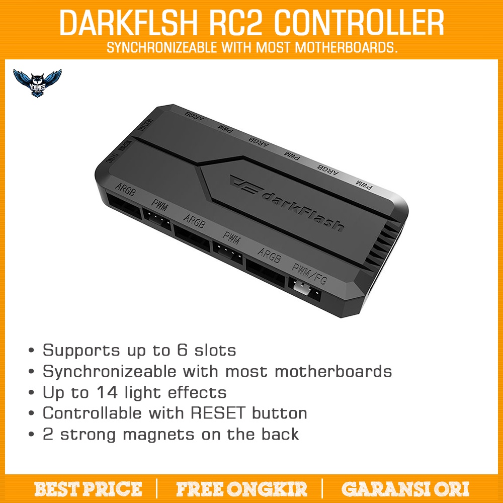 Jual DarkFlash RC2 PWM Controller Fan Case - 6 ARGB Signal Sync Aigo ...