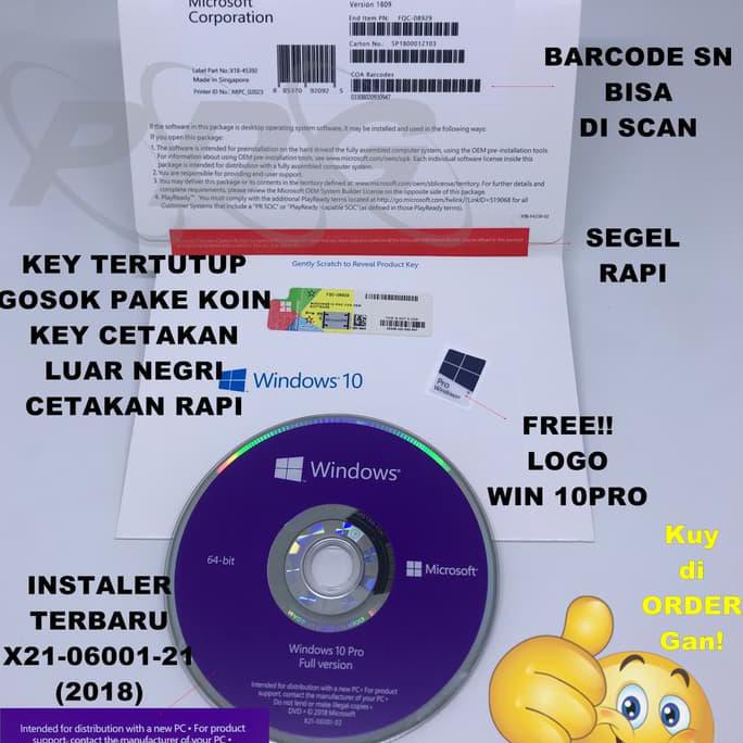 Jual Windows 10 Pro 64 bit SP1 OEM Original Full Pack | Shopee Indonesia