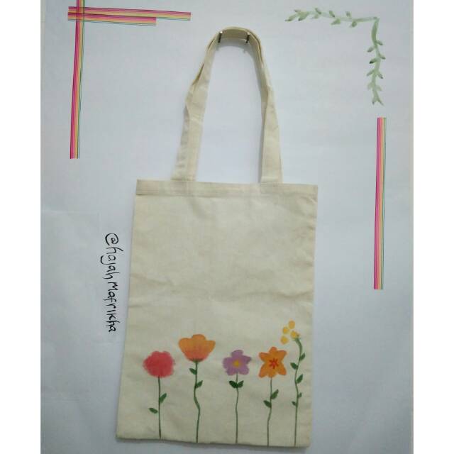 Jual Tas tote bag lukis kanvas 100% | Shopee Indonesia