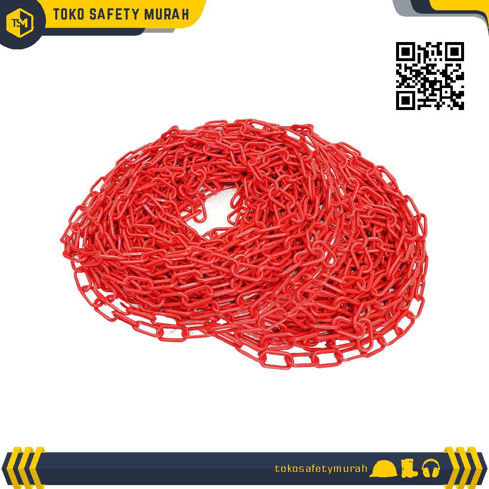 Jual Rantai Plastik PVC Best Quality 6 MM X 25 Mtr Penghubung Traffic ...