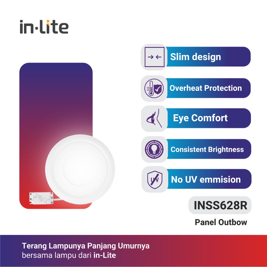 Jual InLite Lampu Panel Outbow INSS628R - Bulat -6-18 watt | Shopee ...