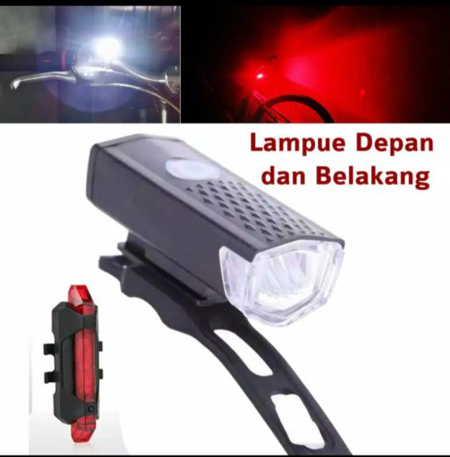 Jual Lampu Sepedah Depan Belakang Bicycle lamp Lampu led sepeda Lampu ...
