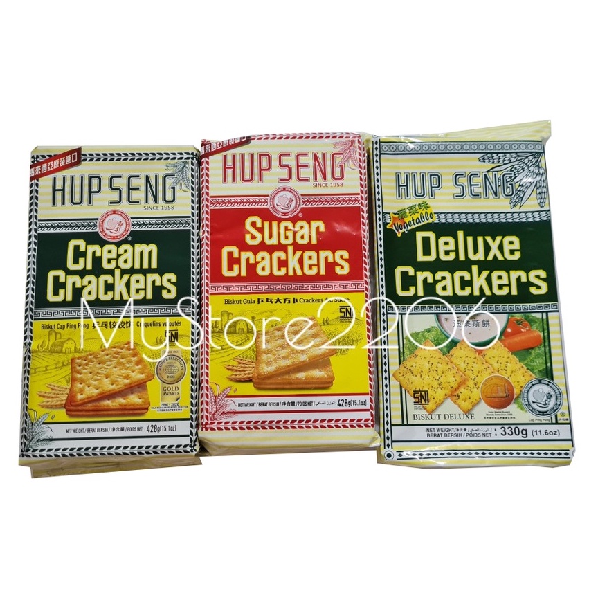 Jual HUP SENG Sugar Crackers, Cream Crackers & Deluxe Vegetable Cracker ...