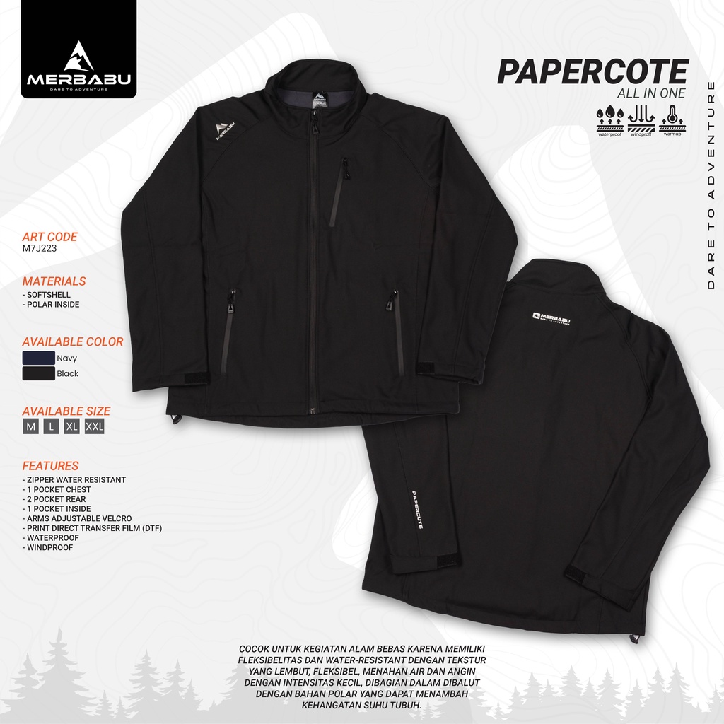 Jual Merbabu Jaket Outdoor Papercote | Shopee Indonesia