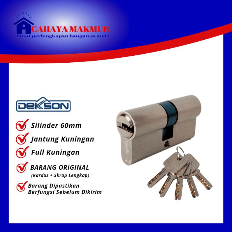 Jual SILINDER CYLINDER ANAK KUNCI PINTU RUMAH BESAR GESER SET DEKSON SOLID 40MM | Shopee Indonesia