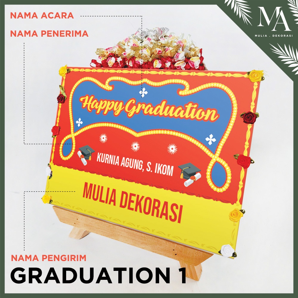 Jual Karangan Papan Ucapan Bunga Mini Gift DIY Custom Graduation ...