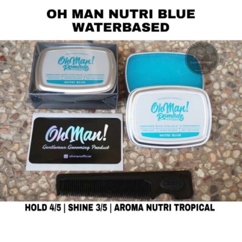 Jual Pomade Oh Man! Nutri Blue | Divine Waterbased Pomade (Water Based ...