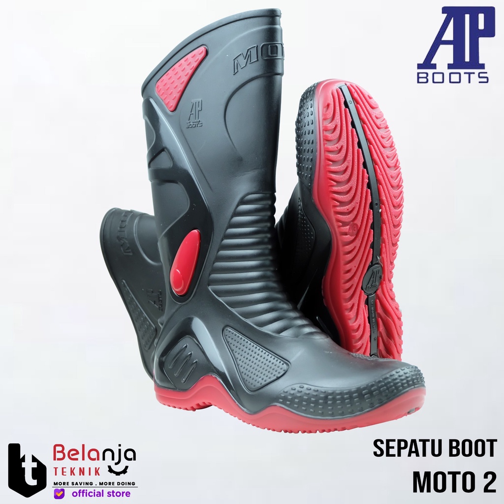 Jual AP Boots Sepatu Boot Motor Karet Hitam PVC Ap Moto 2 Anti Air ...