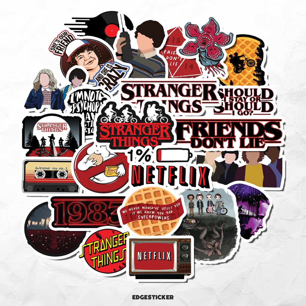 Jual 26pcs Sticker STRANGER THINGS Pack | Stiker Anti Luntur Tahan Air ...