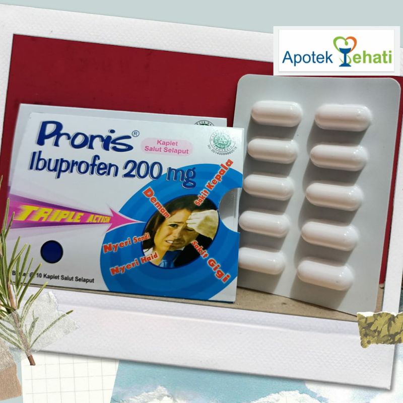 Jual Proris Kaplet per Strip Ibuprofen 200 mg Triple Action | Shopee ...