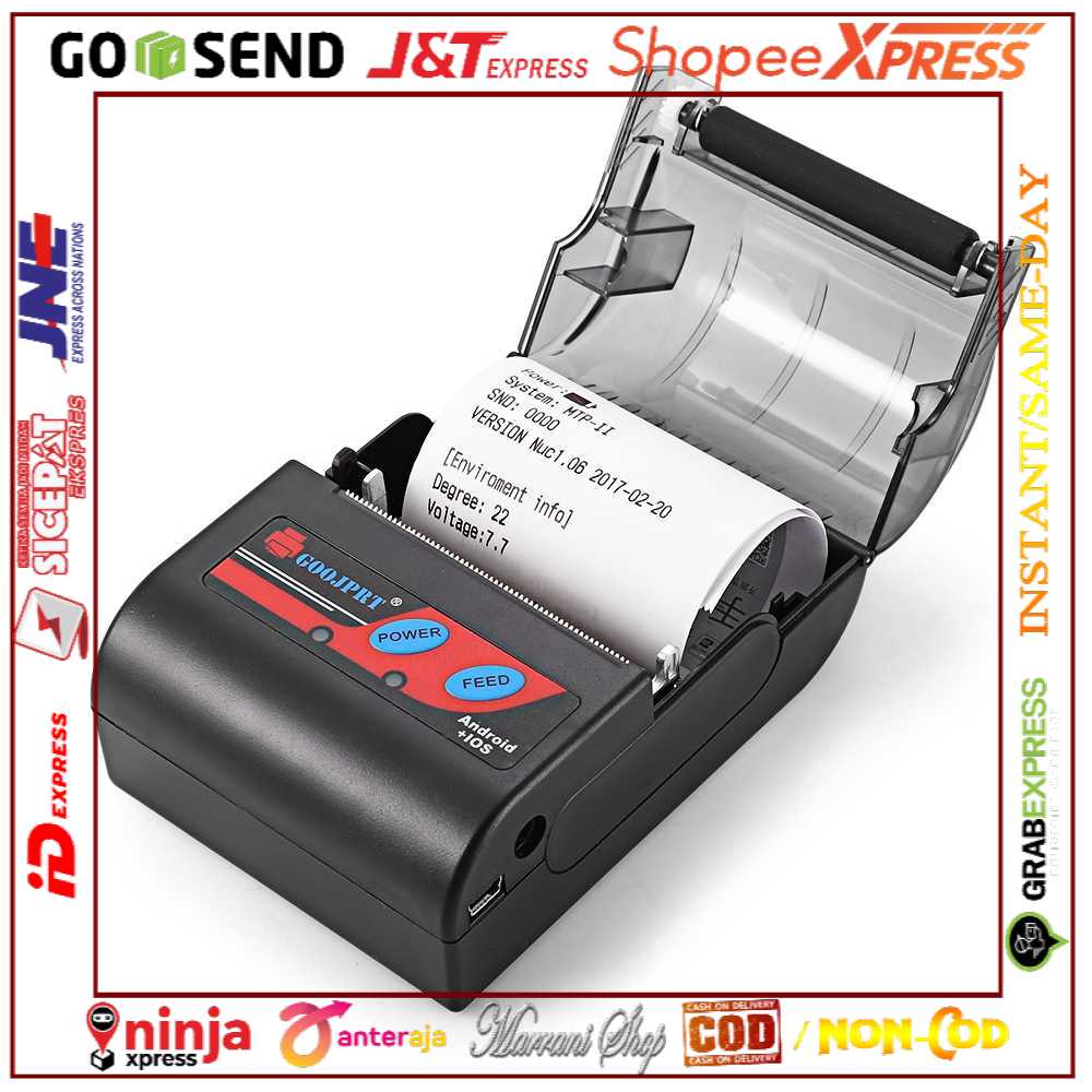 Jual [PROMO BISA COD ] GOOJPRT POS Bluetooth Thermal Receipt Printer 58mm - MTP-II | Shopee ...