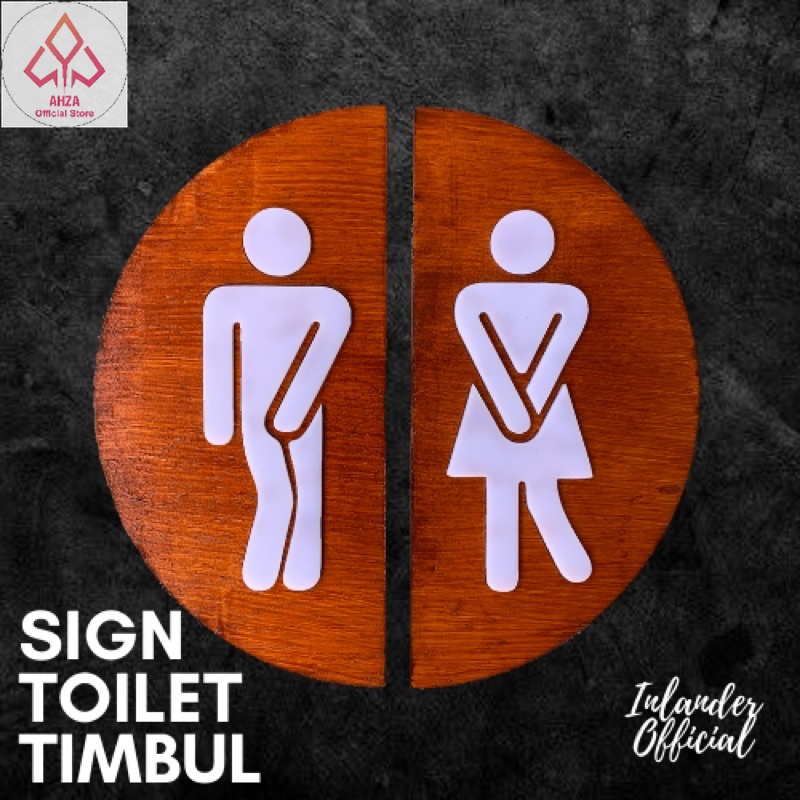 Jual Sign Board Papan Kayu Dekorasi Tanda Toilet Kamar Mandi Akrilik ...