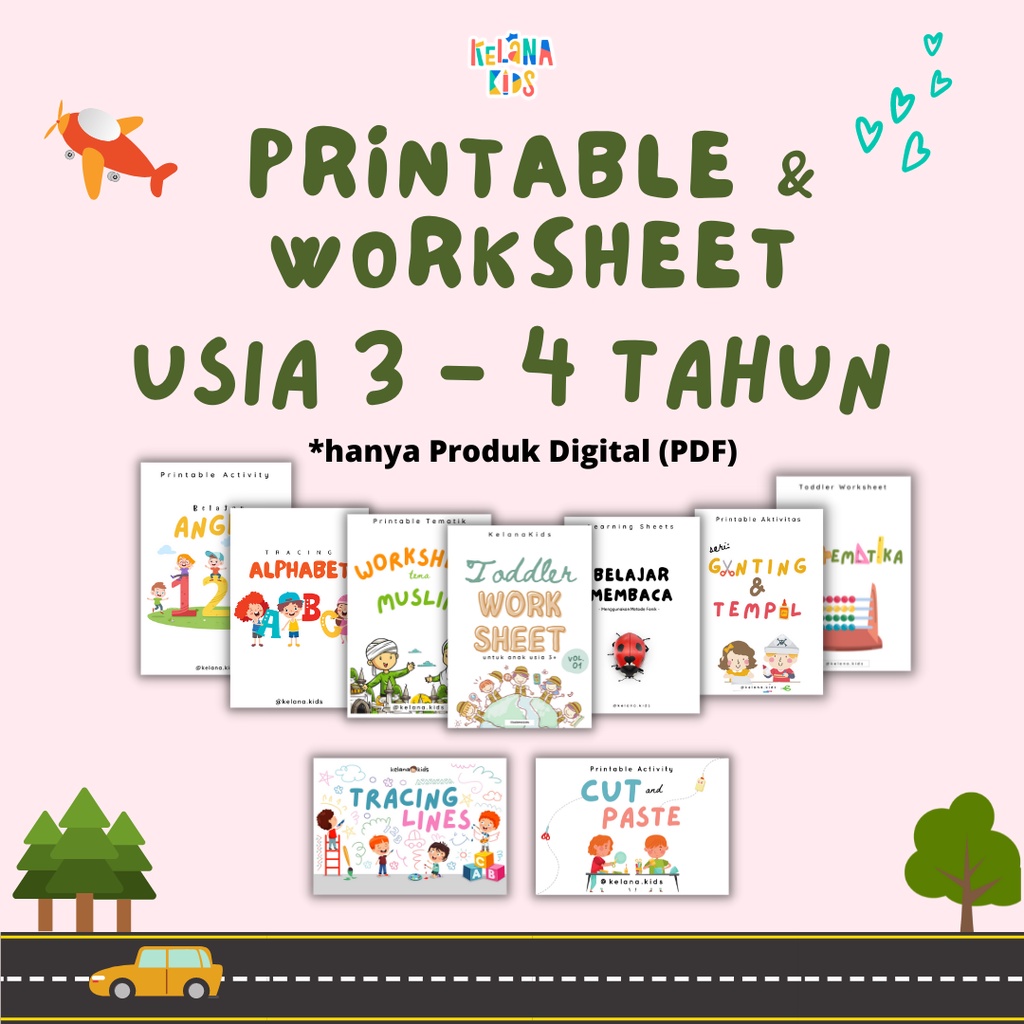 Jual Printable Worksheet Lembar Kerja Anak 3-4 Tahun TK PAUD Beragam ...