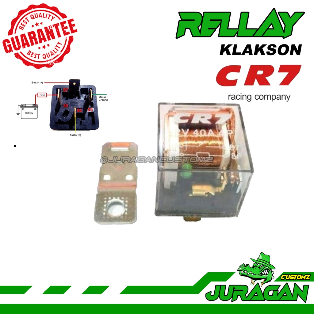 Jual RELAY KAKI 4 12v 40A TRANSPARAN RILEY HORN RELAY CR7 SHINAGAWA ...