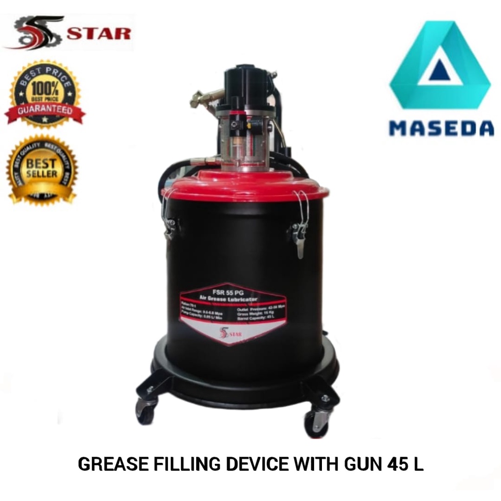 Jual POMPA GEMUK ANGIN / GREASE FILLING DEVICE WITH GUN 45 L ORIGINAL ...
