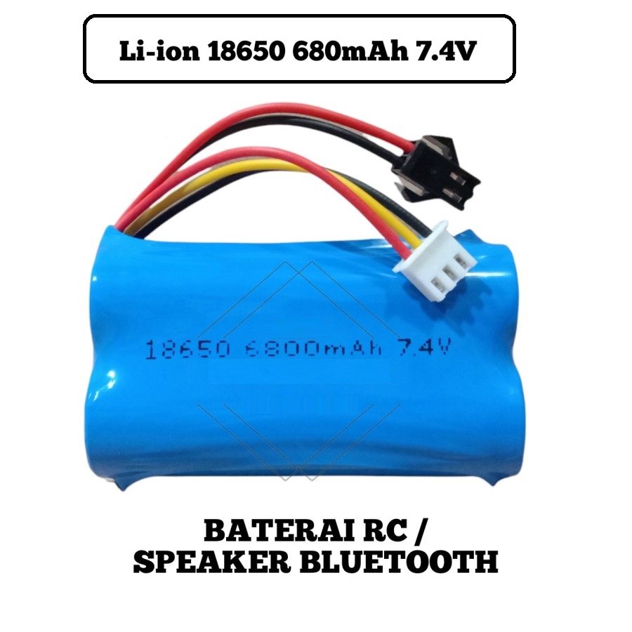 Jual Batre Battery Baterai Lion Li-ion 2x 18650 Double RC 2S 7.4V ...