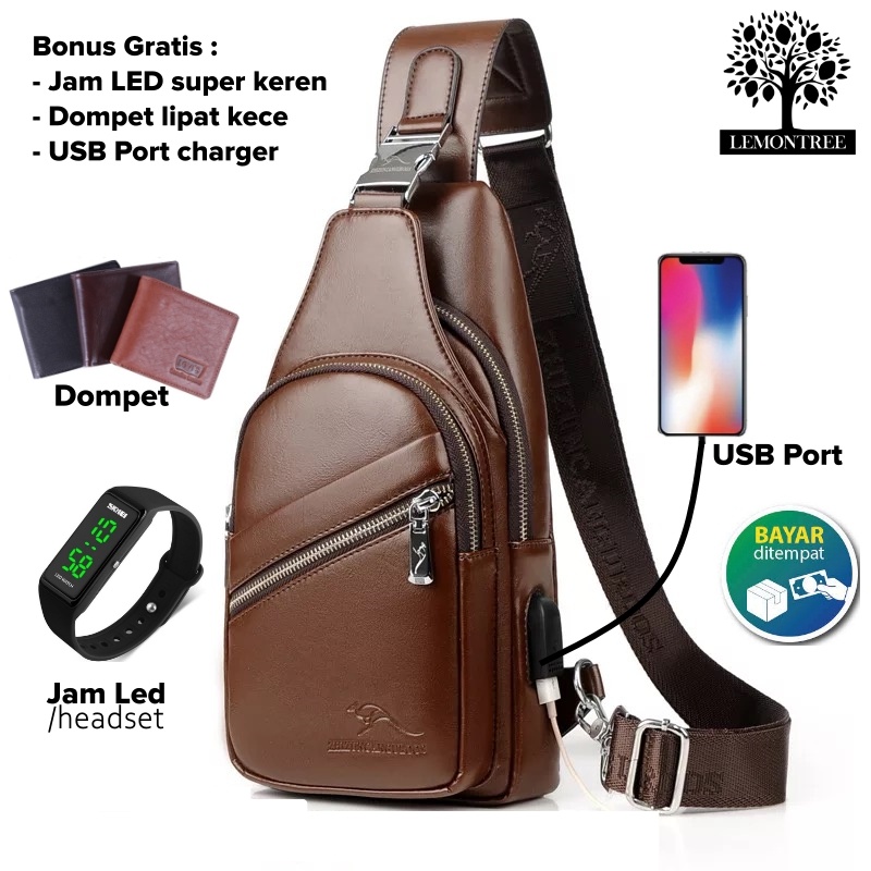 Jual Tas selempang pria kulit distro keren anti air original dan murah ...