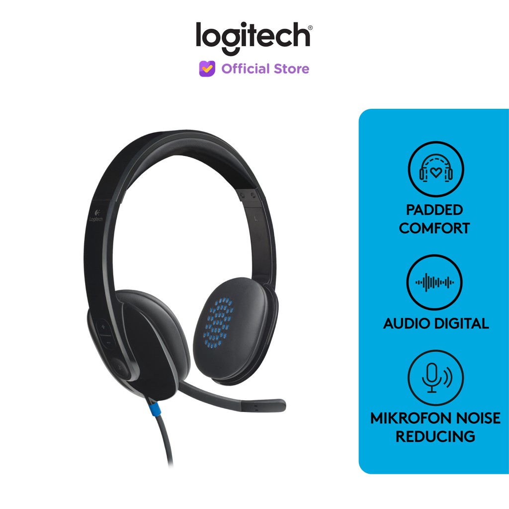 Jual Logitech H540 Headset Stereo USB dengan Mikrofon Noise-Cancelling ...
