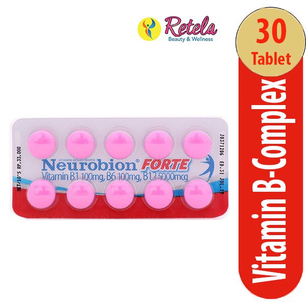 Jual Neurobion Forte Tablet 3X10`S / A,B1,B2,B5,B6,B12,C,D2,E/ Vitamin B1 / (Isi 3 Blister/30 ...