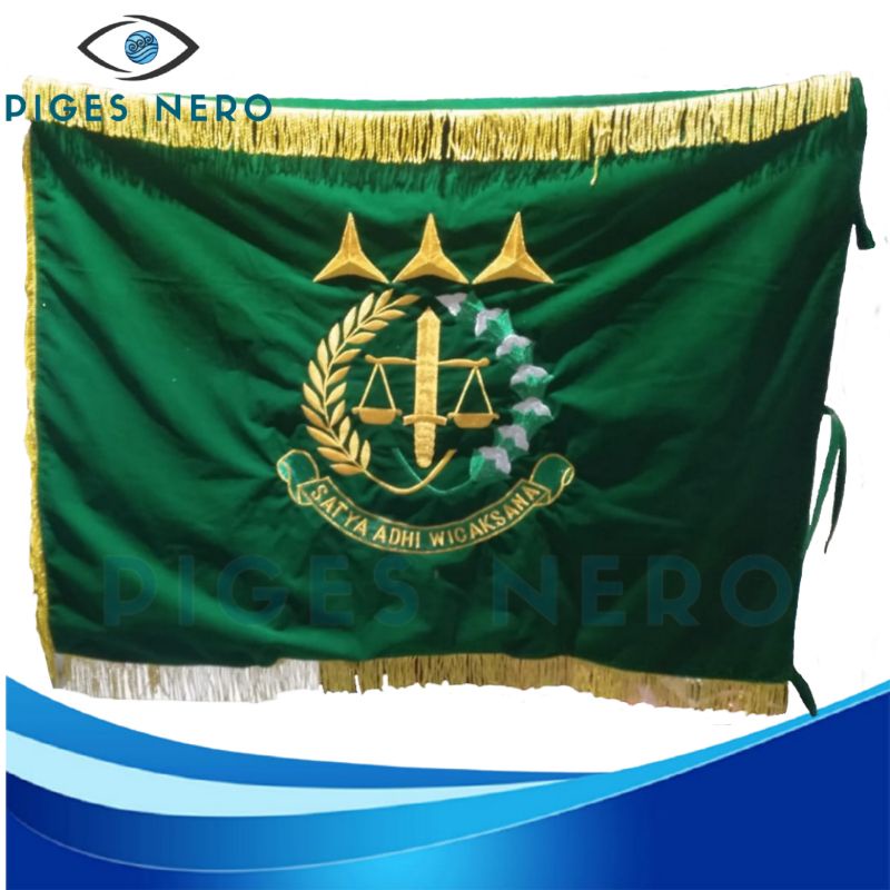Jual Bendera Ruangan / Pataka Logo KEJAKSAAN RI Bordir 90 X 135 CM ...