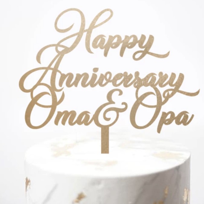 Jual Custom Cake Topper Anniversary | Bisa Custom Tulisan | Acrylic ...