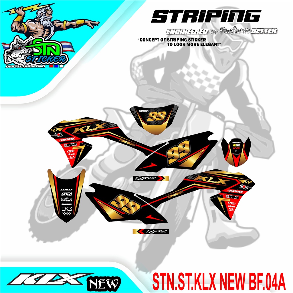 Jual STICKER STRIPING LIST VARIASI KAWASAKI KLX NEW BF.04 | Shopee ...