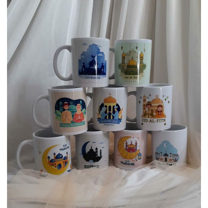 Jual Gelas Mug Idul Fitri Custom Foto dan Tulisan plus box | Shopee ...