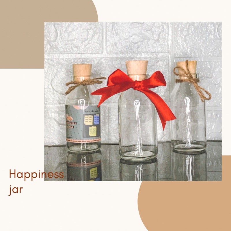 Jual BOTOL AESTHETIC/ BOTTLE HAPPINES IN JAR (PLUS BOX) | Shopee Indonesia