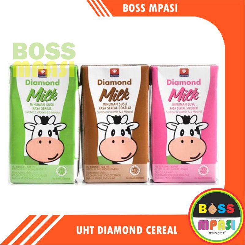 Jual Susu UHT Diamond Cereal 125 ML Boss mpasi | Shopee Indonesia